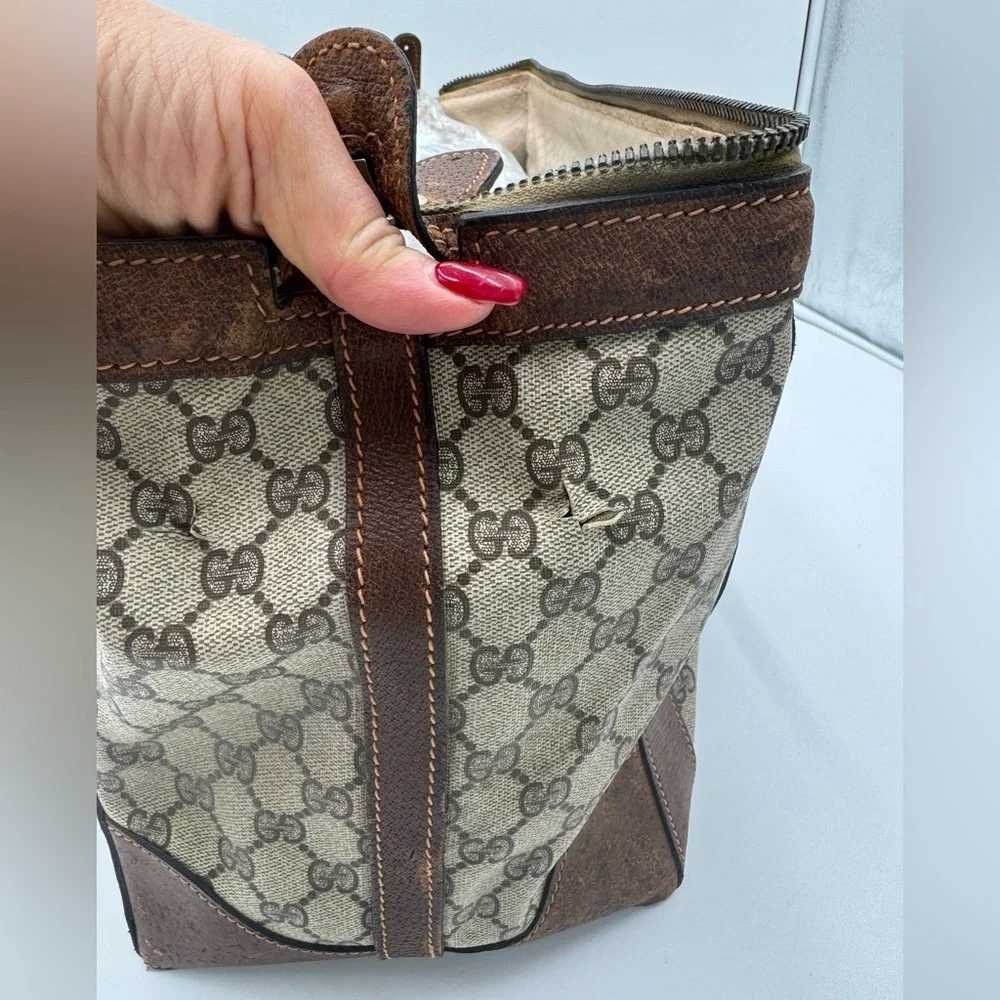 Gucci | Bags | Vintage Gucci Gg Coated Canvas Web Stripe Boston Duffle ...